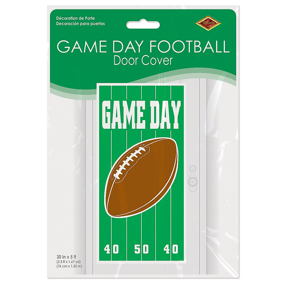 Game Day Football Door Cover Party Accessory (1 count) (1/Pkg)