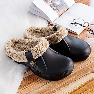 TooTu Waterproof Slippers Women Men Plush Lined Clogs Winter Garden Shoes Warm House Slippers Indoor Outdoor