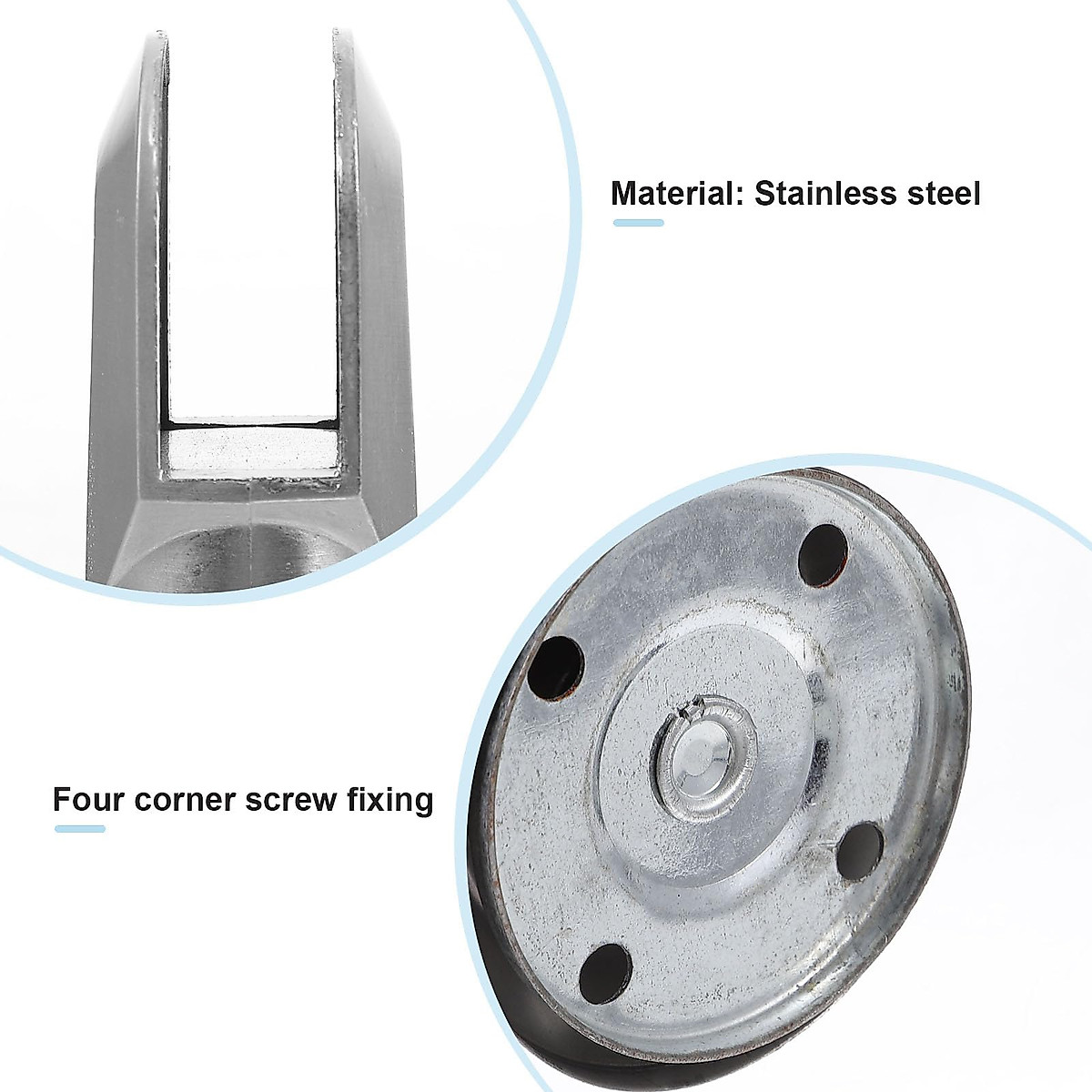 TEHAUX 4pcs Public Restroom Partition Fittings, Stainless Steel Toilet Partition Support Feet Bathroom Support Feet Toilet Partition Hardware for Bathroom Public Restroom