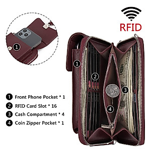 Pearl Angeli Small Crossbody Phone Bag RFID Women Wallet Cellphone Credit Card Purse with Adjustable Shoulder Strap