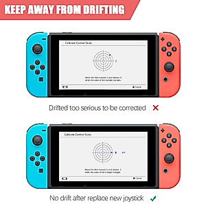Joystick Replacement for Switch Lite,Repair Joystick Replacement Tool Kit for Switch lite and Nintendo Joycon Controller with Triwing Screwdriver,Thumb Grip Caps& Tweezers