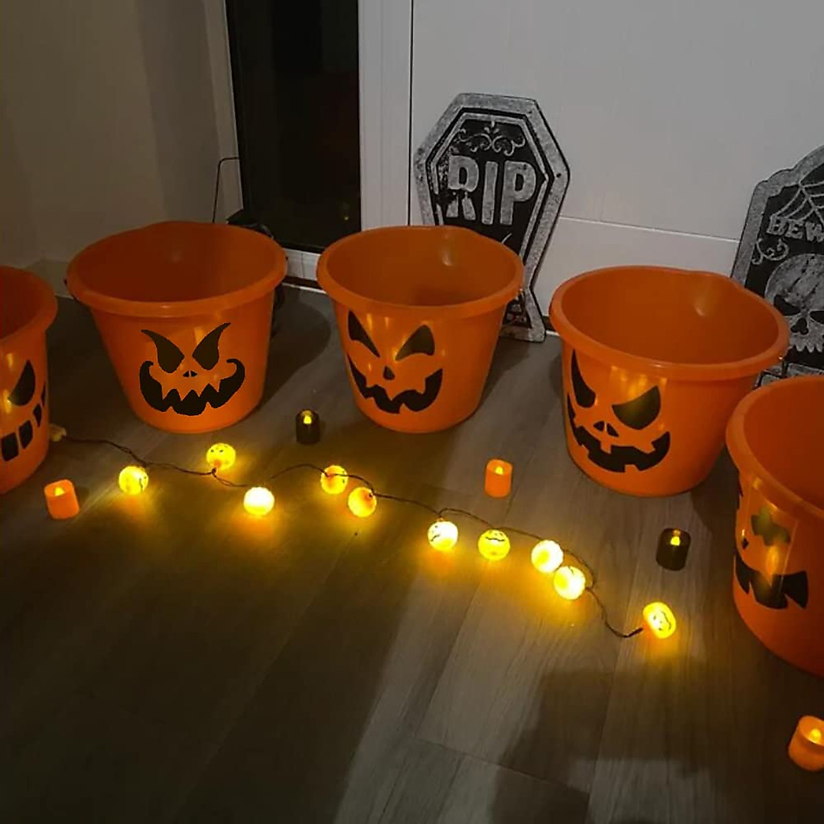 6” Pumpkin Face Stencils Halloween Stencils Reusable Pumpkin Carving Stencil for Painting on Wood Paper Window