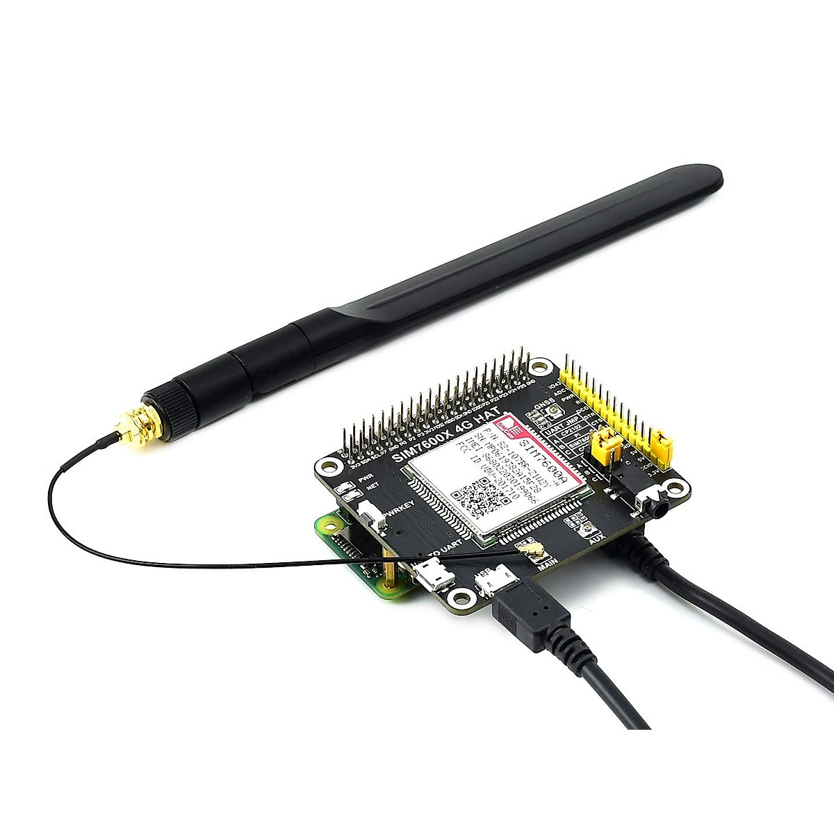 Ingcool 4G / 3G / GNSS HAT Compatible with Raspberry Pi 4B/3B+/3B/2B/Zero/Zero W/Zero WH,Jetson Nano Based on SIM7600A-H 4G Support LTE CAT4 for Downlink Data Transfer,4G Connection etc