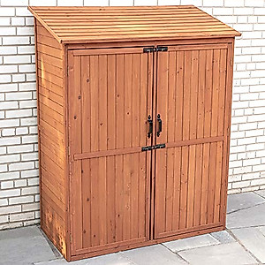Leisure Season SPC5187 Storage Shed with Pull Out Crates - Brown - Indoor Outdoor Tool Cabinet - Wooden Utility Organizer for Backyard, Garage and Garden - Functional Decor for Housing Accessories