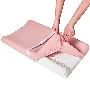 Muslin Changing Pad Cover,Ultra Soft Breathable Diaper Changing Table Cover for Baby Boys Girls,Neutral Fitted Changing Pad Sheets