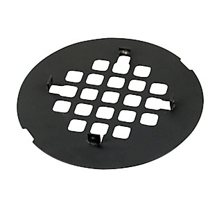 Black Snap-in Shower Drain Cover,Hidrop 4-1/4" OD Round Shower Strainer Grid, Easy-to-Install Replacement Cover Stainless Steel Matte Black