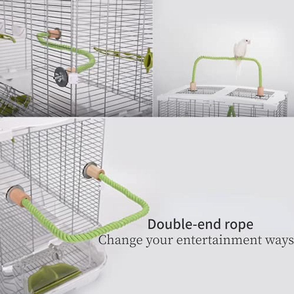 Bird Stand Perch U Shape Bird Perch Stand Toy,Hemp Rope Material Parrot Stand Platform Accessories Exercise Toys for Birds and Parrots Natural Bird Cage Toys Supplies for Small Medium Birds