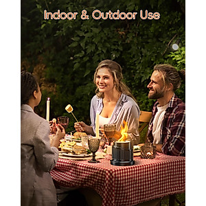 Trushome Tabletop Fire Pit - High Heat-Resistant Ceramic Firepit with Fire Extinguisher, Double Layer Smokeless Firepit, Ideal for Valentine's Day, Birthdays, White Elephant Gifts