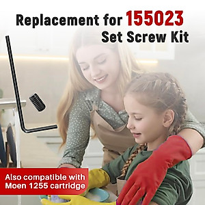 Terixe 10-Pack 155023 Screw Kit Replacement for Moen | Carbon Steel Set Screw Kit | Includes Wrench for Kitchen Faucet Handle Repair & Faucet Replacement Parts