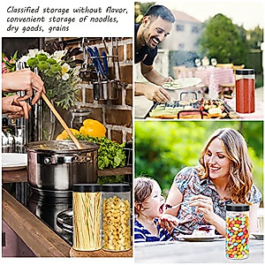 16oz Plastic Jar with Lids, 16Pcs Clear Empty Containers Straight Cylinders Storage Jars with Airtight Black Lid Stackable Refillable Round Plastic Jars for Body Butter, Kitchen Food & Home Storage