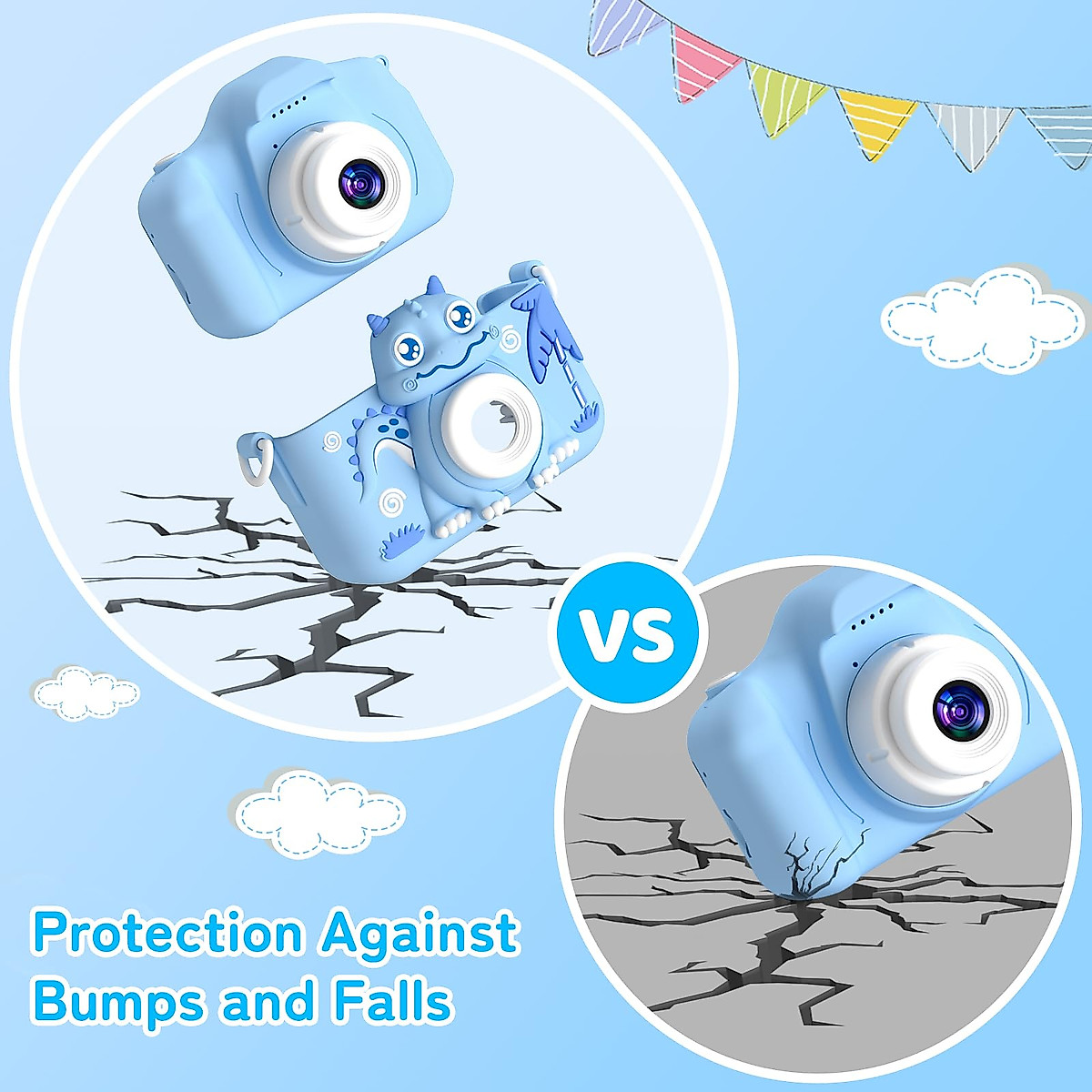 MIBIO Upgraded Kids Camera, 48MP HD Digital Selfie Camera for Toddlers, 1080p Video Camera for Kids, Christmas Birthday Gifts Toys for Boys Girls for Age 3 4 5 6 7 8 9 10 11 12 Years Old - 32 GB Card