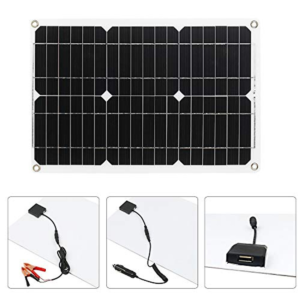 18W 12V Solar Panel Kit Off Grid Monocrystalline Module with Solar Charge Controller SAE Connection Cable Kits