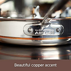 All-Clad Copper Core 5-Ply Stainless Steel Stockpot, Multi-Pot, Pasta Pot with Strainer 7 Quart Induction Oven Broiler Safe 600F Strainer, Pasta Strainer with Handle, Pots and Pans Silver