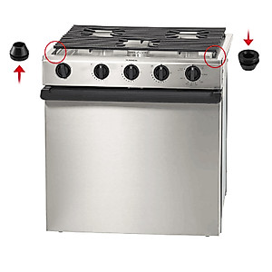 SMEV 50708 RV Cooktop Grate Grommets for Dometic Stove Top Parts Grate Rubber Grommets Replacemet RV Stove Parts top rubber bumpers Dometic Stove protector Range Grate Pads Rubber Feet 12 Pcs