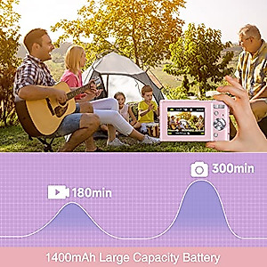 Digital Camera, Kids Camera with 32GB Sd Card, Autofocus FHD 1080p 48MP Compact Camera with 16x Digital Zoom, Vlogging YouTube Camera for Kids, Teens, Students, Girls, Boys, Adults, Beginners