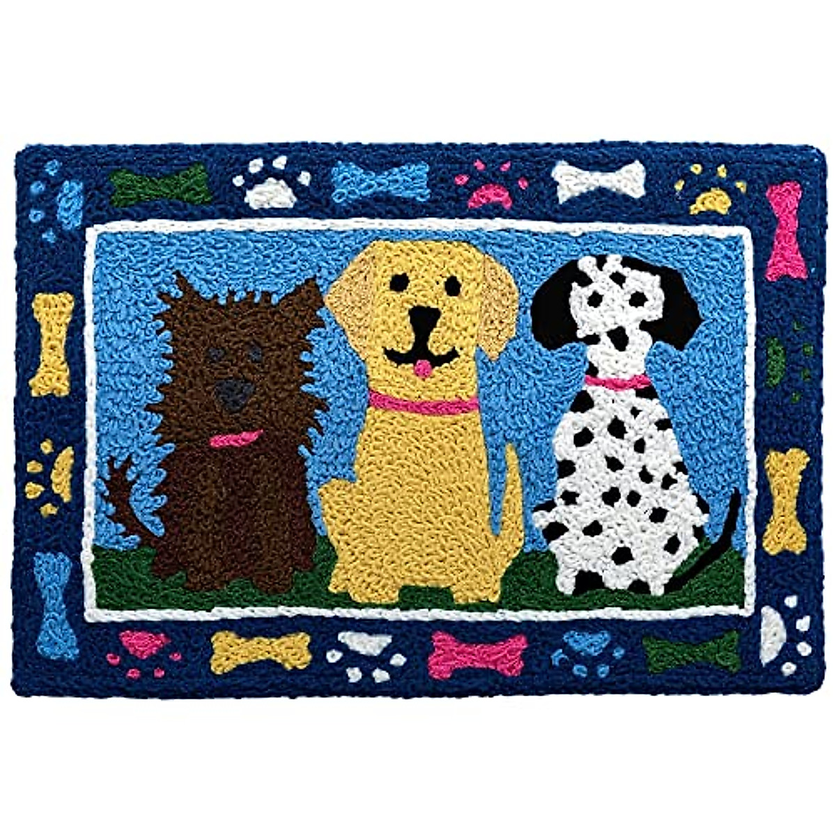 Puppy Gang Jellybean Accent Rug with Dogs Rug 20"x30" Doormat