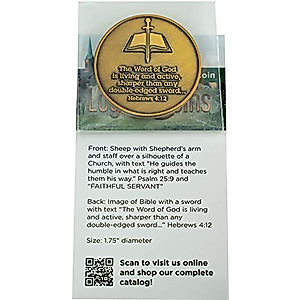 Pastors Coin, Pastor Appreciation Gift for Men and Women, Preacher Gifts, Humble Servant Token for Ministers, for Pastors Wife, Bishops, and Priests, Christian Religious Prayer Token