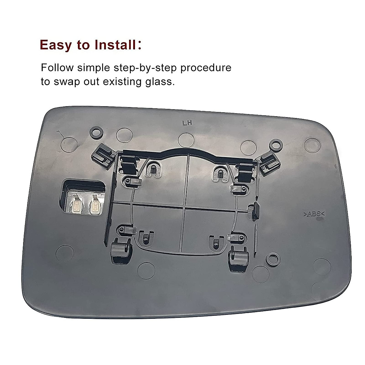 Left Driver Side Heated Mirror Glass Replacement For 2009-2018 Dodge Ram 1500 2500 - Ram 1500 Side Mirror Glass With Rear Holder- Replace 68079362AA 68050298AA