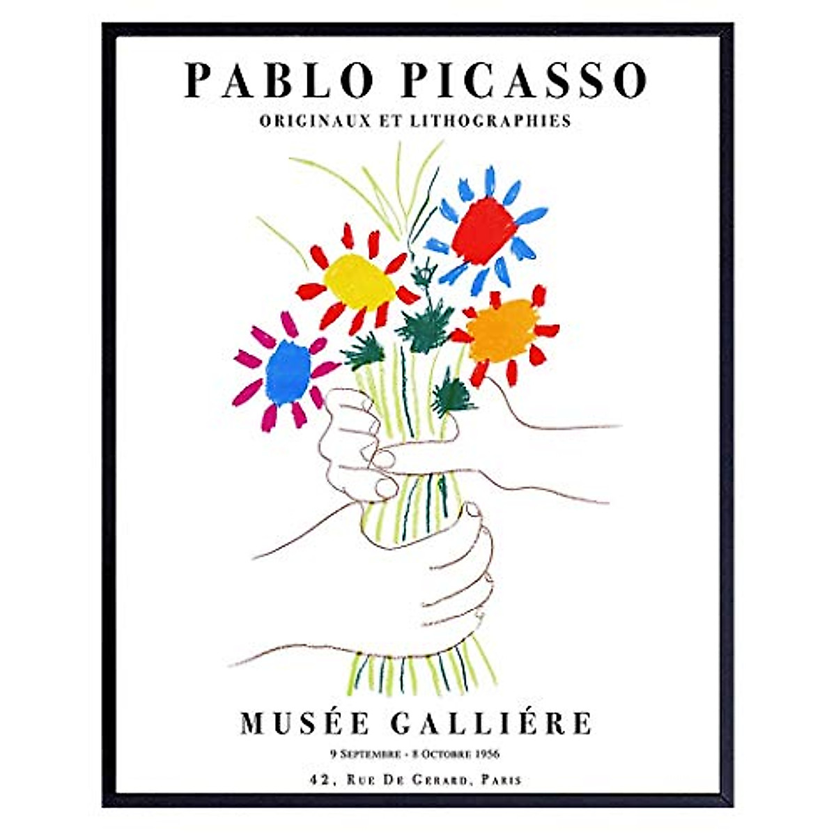Pablo Picasso Poster - 8x10 Picasso Wall Art - Pablo Picasso Prints - Gallery Wall Art - Bouquet of Peace - Flowers - Museum Poster