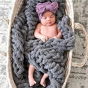 Chunky Yarn for Arm Knitting Blanket Beige Chunky Chenille Yarn