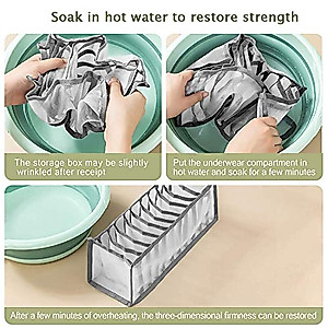 3 Set Thicker Underwear Drawer Organizers Divider, Home Foldable Bra Sock Underwear Organizer Storage Box (White)