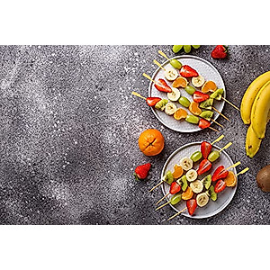 DecorRack 100 Natural Bamboo Paddle Picks, 6 inch Wood, Barbecue, Kabob Skewers for Grill, Appetizers, Fruit Sticks, Cocktails Picks (100 pack)