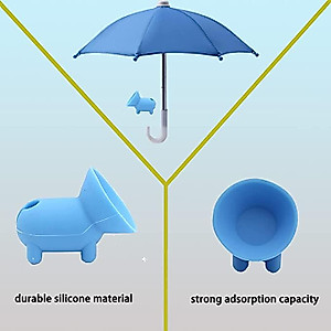 Phone Umbrella Suction Cup Stand,Phone Umbrella for Sun Shad,Outdoor Anti-Glare Cell Phone Cute Sunshade Holder，Car Navigation Sun Shade Visor,Sun Hood Shield Block Glare (Blue)