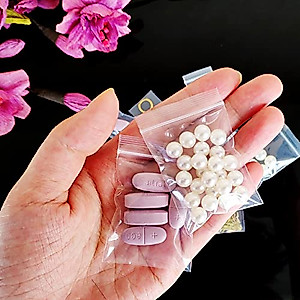 300pcs Small Plastic Bags, 1" x 2" 2 Mil Reusable Clear Poly Bags Mini Zip Baggies for Jewelry Parts, Small Items Storage