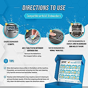 Dishwasher Cleaner And Deodorizer Tablets - 24 Pack Deep Cleaning Descaler Pods Formulated To Clean Dish Washer Machine, Heavy Duty And Septic Safe, Natural Remover For Limescale, Hard Water, Calcium, Odor, Smell - 12 Month Supply