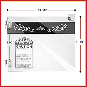 Olde Midway Popcorn Machine Door Replacement, Glass Door for 8-Ounce Commercial Popcorn Machines - Black Design
