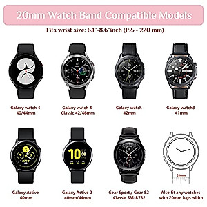 Goton Bling Silicone Band for Samsung Galaxy Watch 6 Band 40mm 44mm/Galaxy Watch 6 Classic Band 43mm 47mm/Galaxy Watch 5 & 4 Band 40mm 44mm, 20mm Women Glitter Wristband Accessories