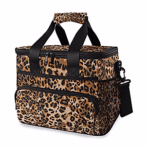 ALAZA Jaguar Cheetah Animal Skin Leopard Colored Large Cooler Insulated Picnic Bag Lunch Box for Adult Men Women