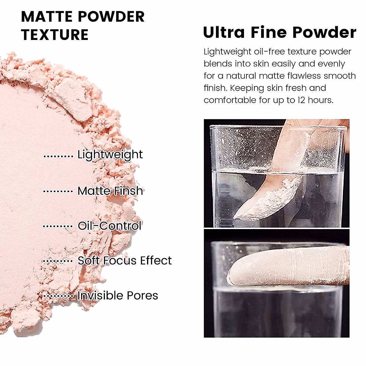 Loose Face Powder,Matte Setting Powder Oil Control,Minimizes Pores Long Lasting Waterproof Setting Powder,Loose Setting Powder for Oily Skin Translucent for Setting or Foundation, Lightweight, Matte Ultra Flawless Finish(02#Pink)
