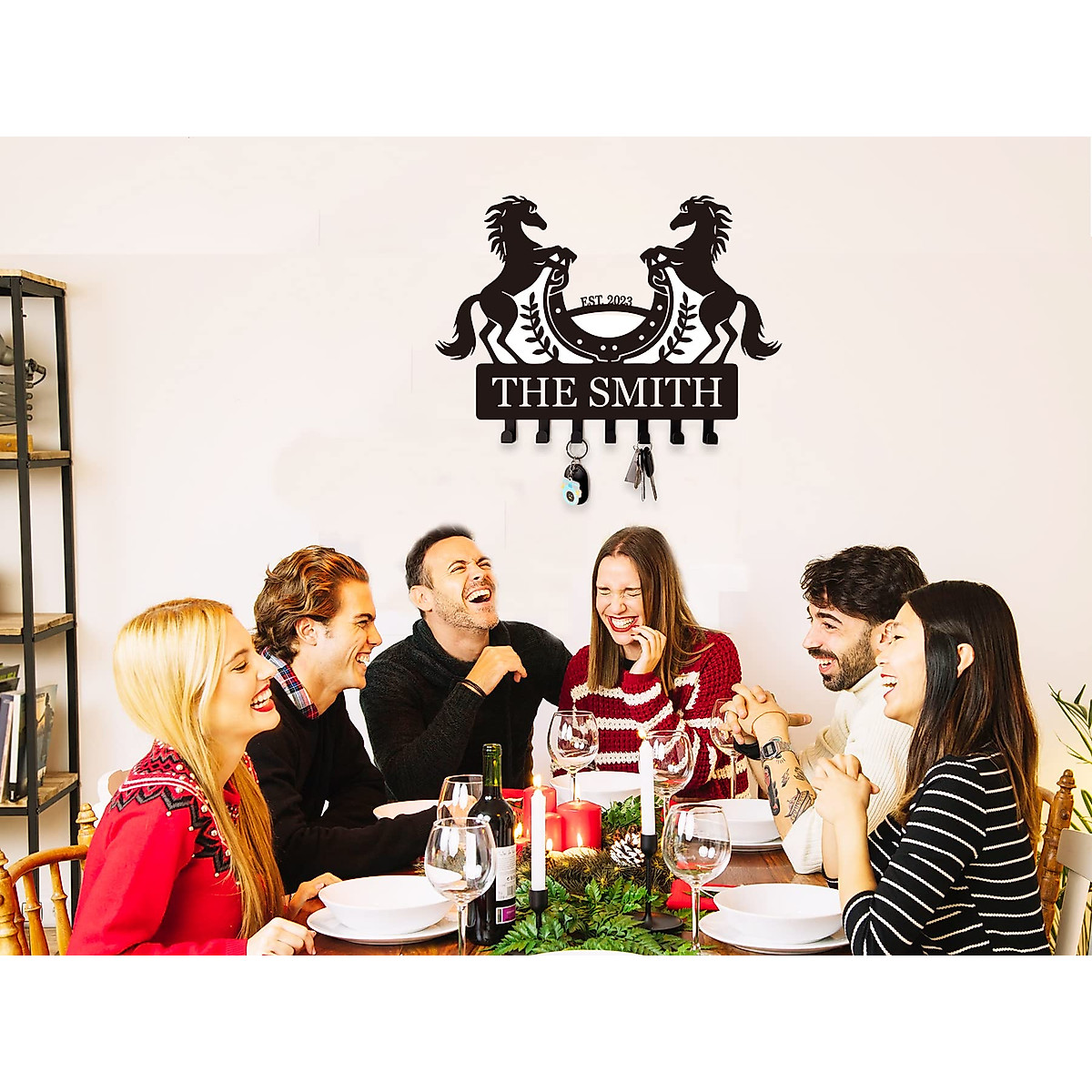 Personalized Key Holder Decorative,Personalized Name Key Rack,Horse Key Holder for Wall, Wall Mounted Key Hooks