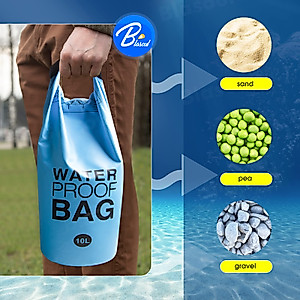 Blasoul Universal Pool Ladder and Step Weight,Easy&Quick Fill Sand,250D PVC Waterproof Dry Bag with Heavy-Duty Nylon(10L),No More Ripped Sandbag&Handle,Work with Above Ground/in-Ground Pool Steps