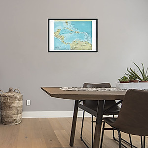 HISTORIX 2021 Central America Map - 24x36 Inch Central America and Caribbean Map - Wall Map of Central America and the Caribbean Poster Print