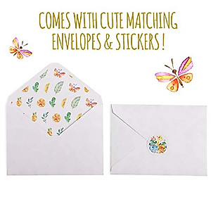 VNS Creations 30 Safari Thank You Cards | Bulk Jungle Animal Thank You Notes with Matching Envelopes & Stickers | Small & Cute Zoo Notecards Perfect for Baby Shower and Kids Birthday.