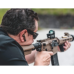 Caldwell E-Max Shadows FDE 23 Decibels NRR - Electronic Hearing Protection with Bluetooth Connectivity for Shooting, Hunting, and Range, Brown