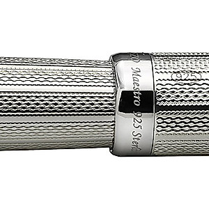 Xezo Solid 925 Sterling Silver Serialized Fine Rollerball Pen with Screw-On Cap (Maestro 925 Sterling Silver R-1)
