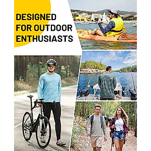 MIER Men's Long Sleeve Camouflage Shirts UV Protection Fishing Hiking Camo T-Shirts with Thumbholes Dry Fit, Ocean Blue, M