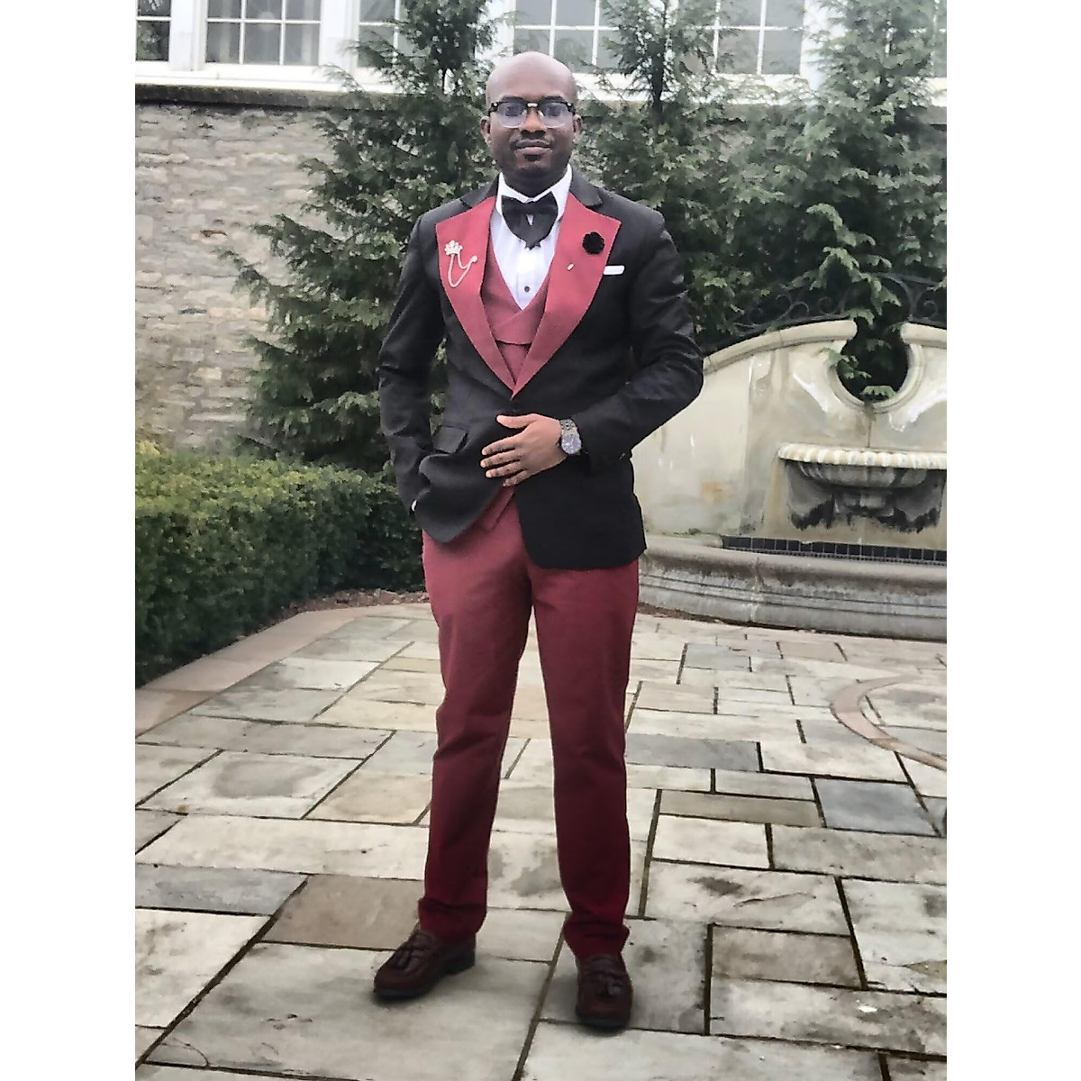 Men's Formal Wear Slim Fit 3 Piece Suit One Button Business Wedding Prom Suits Blazer Tux Vest & Trousers Purple