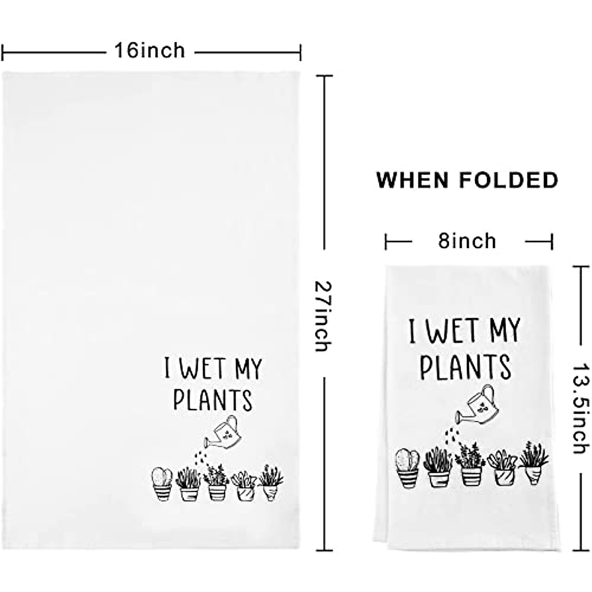 Vastsea Plant Gifts for Plant Lovers-I Wet My Plants Funny Kitchen Dish Towels,Plant Stuff,Unique Gifts for Women,Cactus Succulent Gifts,Housewarming Gifts for Gardeners,Crazy Plant Lady,Set of 4