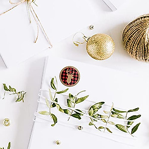 1.5" Round Kraft Buffalo Plaid Deer Head Holiday Label / 500 Northwoods Christmas Holiday Seal