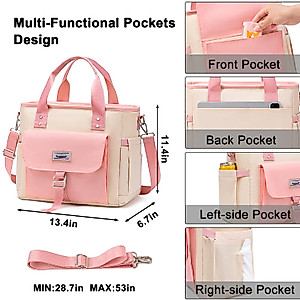 Weitars Insulated Lunch Bag for Men Women,Leak Proof Lunch Box for Work,Extra Large Lunch Tote Bag With Removable Shoulder Strap with Side Pockets,Reusable Lunch Bag For Picnic Hiking