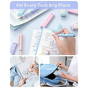 Four Candies Cute Mechanical Pencil Set 0.5 mm & 0.7mm & 0.9mm, with HB #2 Lead Refills, Pastel Erasers & Eraser Refills, 16-Count Pack, Aesthetic School Supplies for Writing, Drawing and Sketching