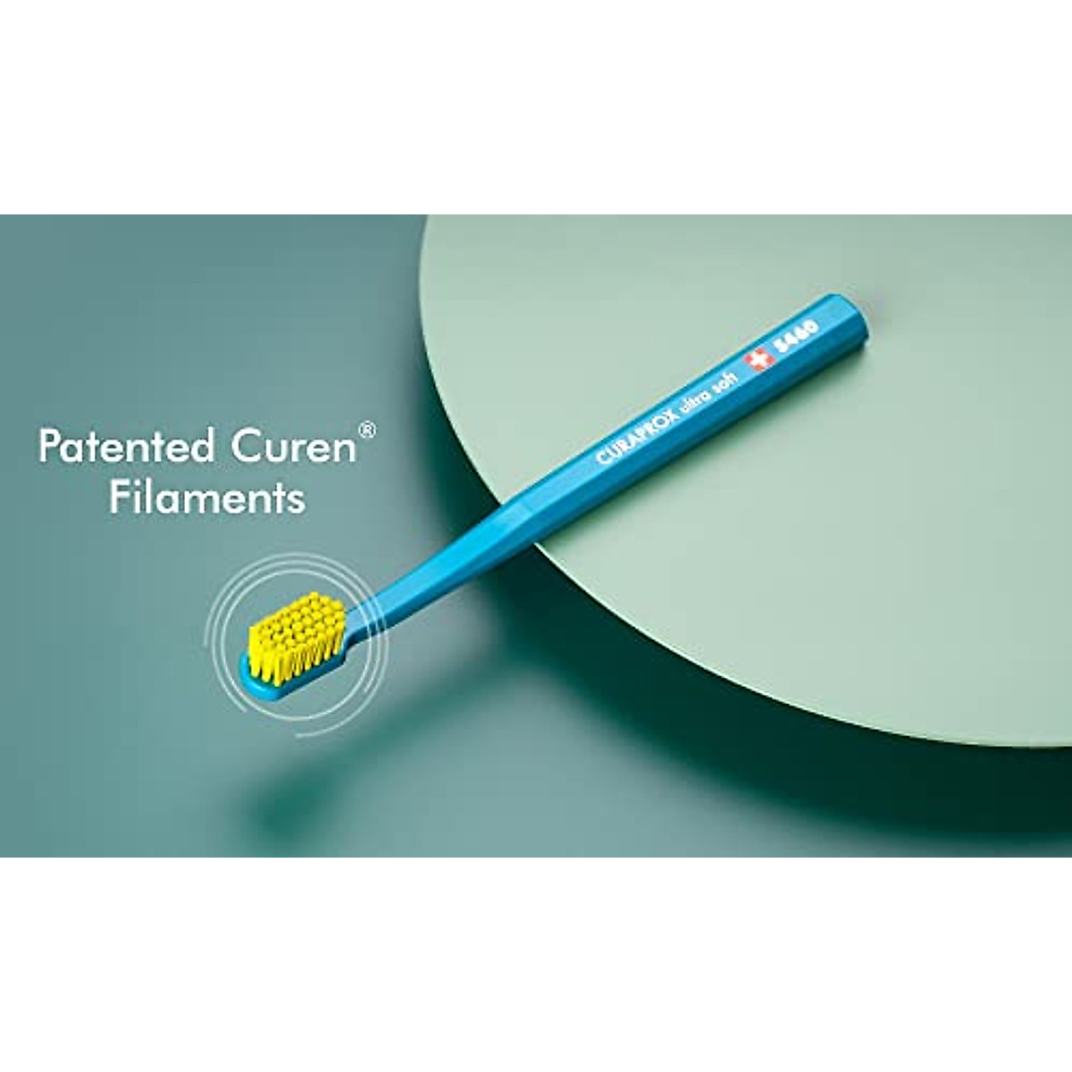 Curaprox CS 5460 Super-Soft Toothbrush for Adults with Ultra-Fine Filaments and Compact, Slightly Angled Toothbrush Head for Improved Tooth and Gum Health