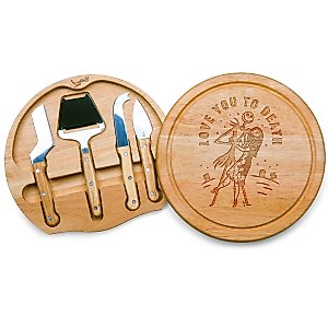 PICNIC TIME Disney Nightmare Before Christmas Jack & Sally Circo Cheese Board and Knife Set, Charcuterie Board Set, Wood Cutting Board, (Parawood)