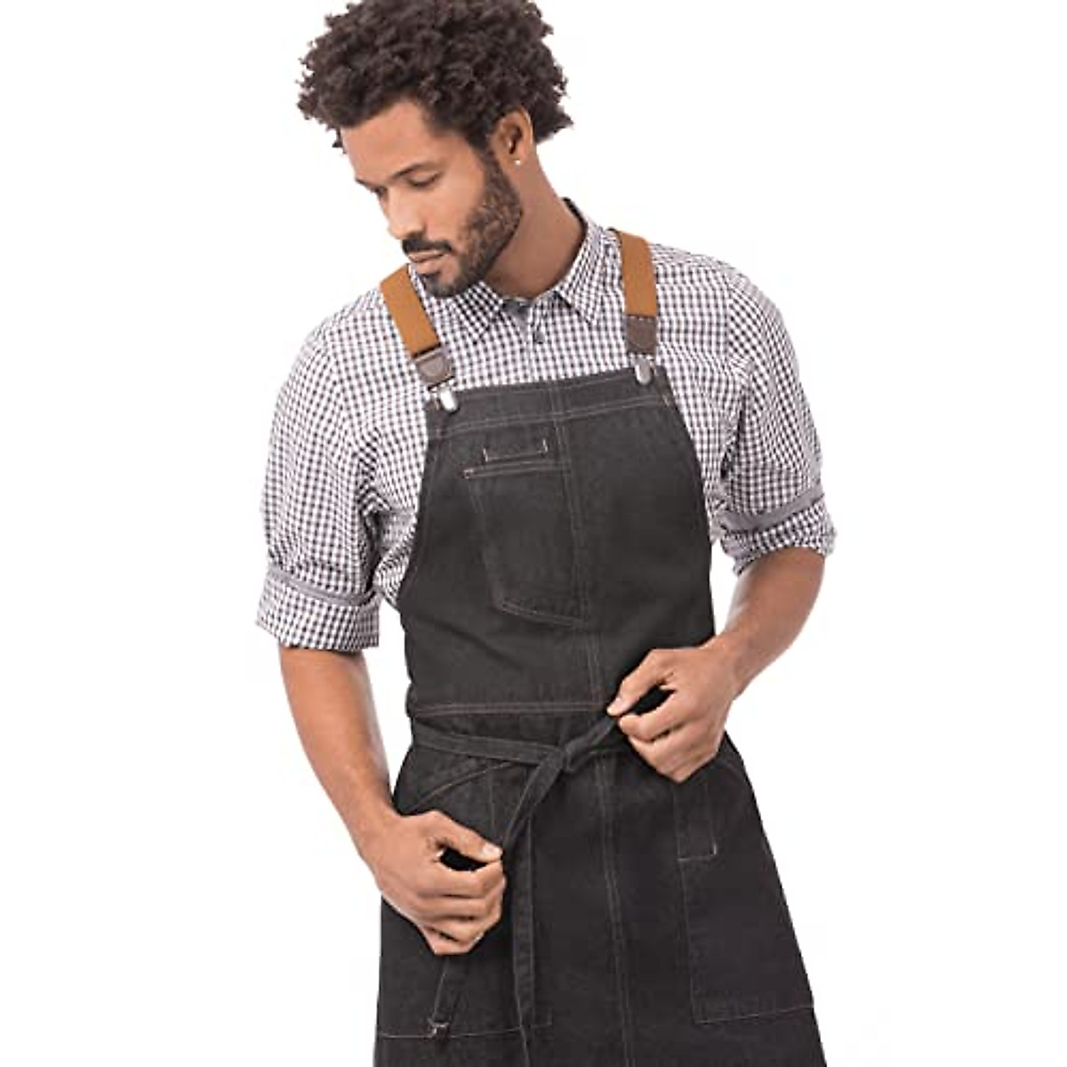 Chef Works Unisex Berkeley Bib Apron, Black, One Size