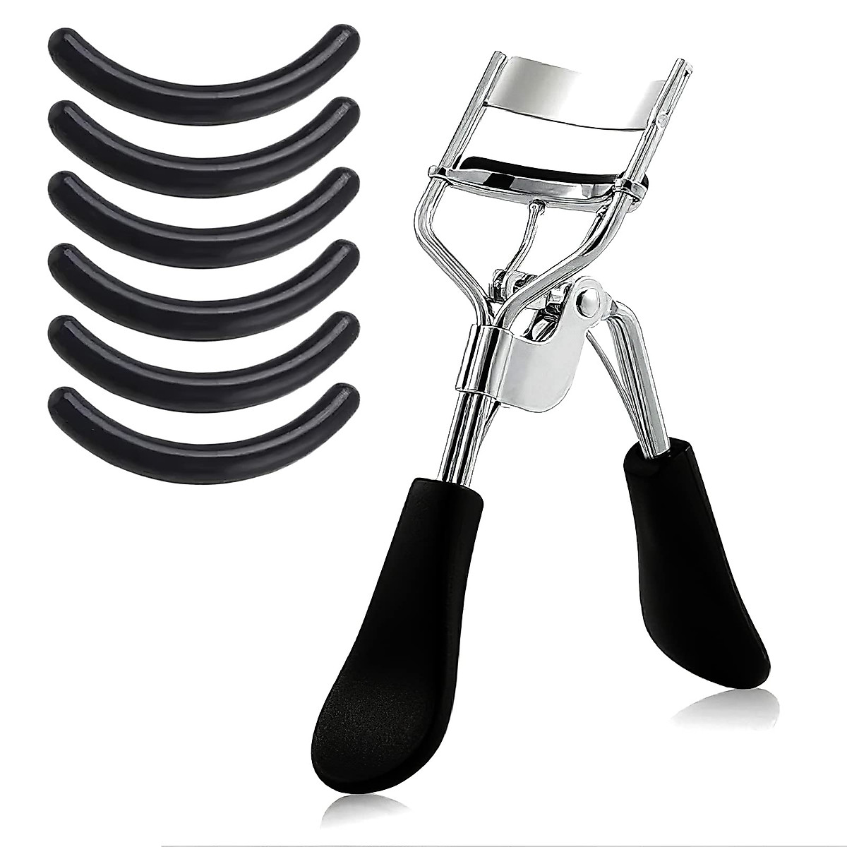 Eyelash Curler, GreenLife® Eyelash Curler with 6 Silicone Refill Pads Professional Makeup Tool Durable Lash Curler Fit Universal Eye Shapes Easily and Safely Get Long-Lasting Curl