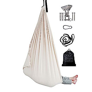 Marlowe & Co Indoor Sensory Therapy Swing for Children, Double Layer Cotton Swing, Hardware Included, Swing and Hammock Chair for Sensory Integration (Oat)